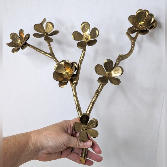Vintage | Wall Decor | Vintage Mcm Brass Flowers Branch Romantic Floral ...